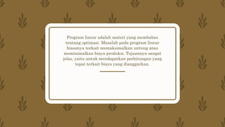 Program linear - Model Matematika | PPT