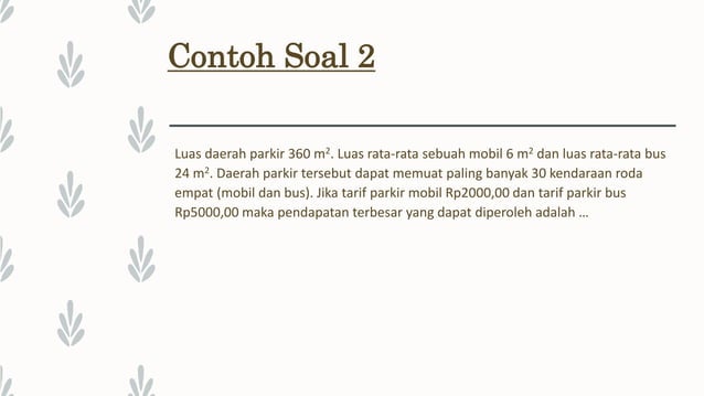 Program linear - Model Matematika | PPT