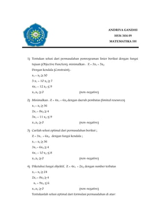 PROGRAM LINIER | PDF