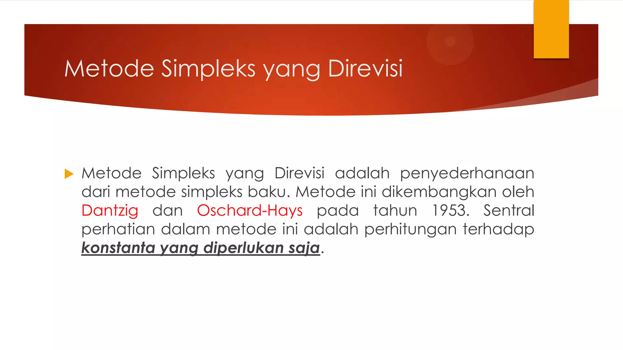 Program linier – metode simpleks revisi (msr) | PPTX