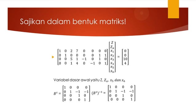 Program linier – metode simpleks revisi (msr) | PPTX