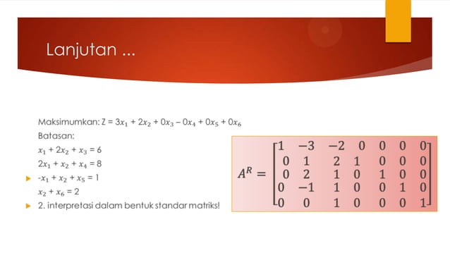 Program linier – metode simpleks revisi (msr) | PPTX