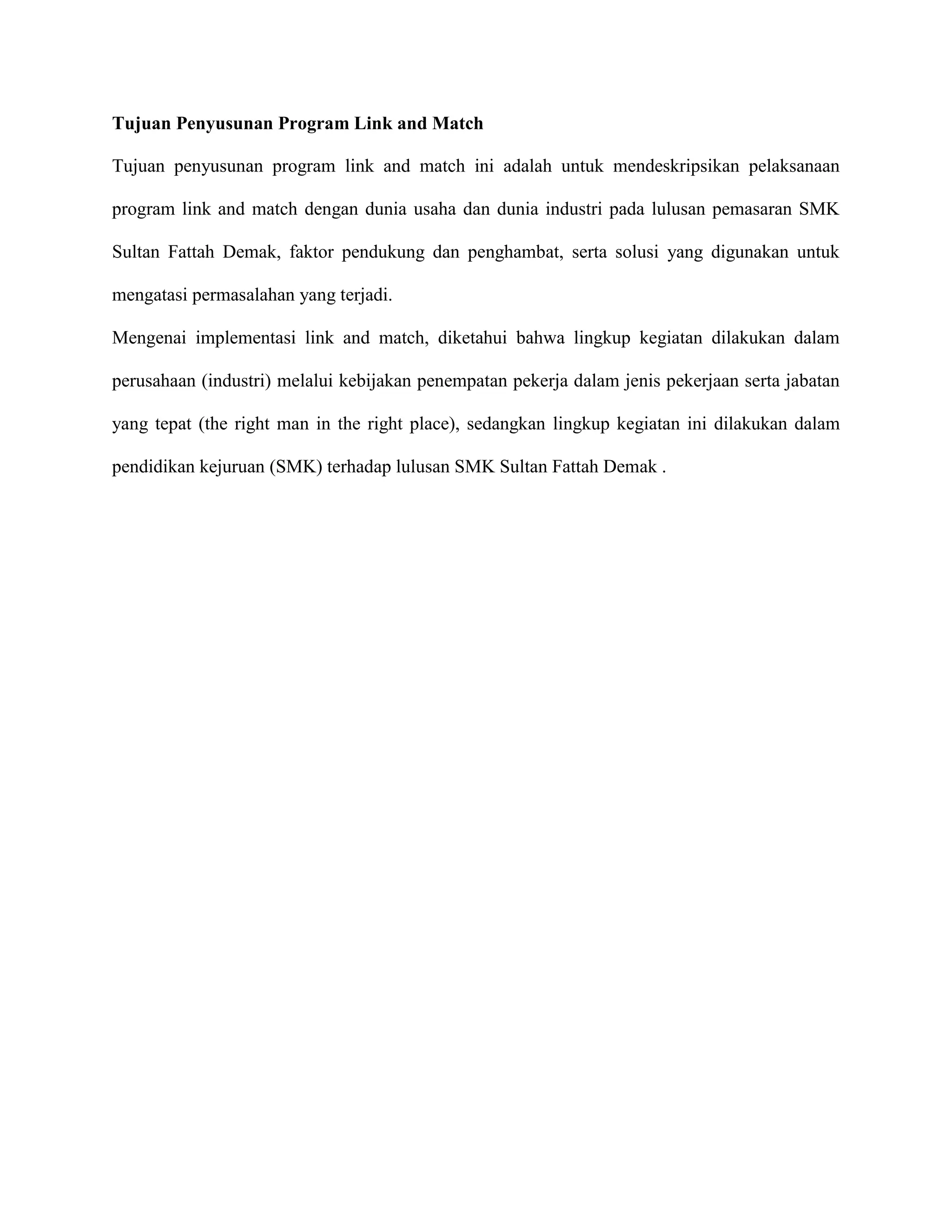 PROGRAM LINK AND MATCH.docx