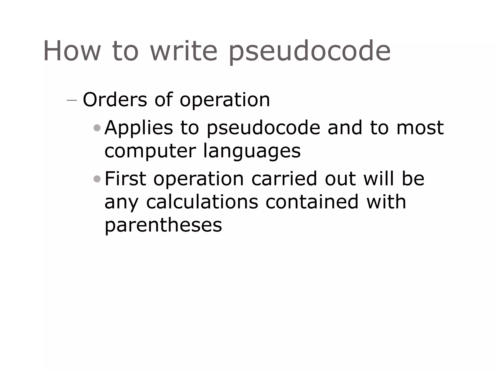 Program logic and design | PPT | Programming Languages | Computing