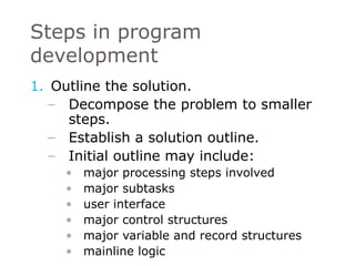 Program logic and design | PPT
