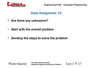 Program Logic Formulation - Ohio State University | PPT | Programming ...