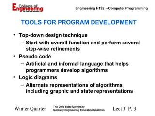 Program Logic Formulation - Ohio State University | PPT