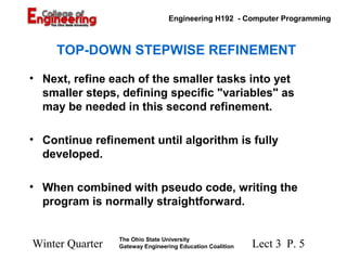 Program Logic Formulation - Ohio State University | PPT | Programming Languages | Computing