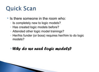 Program logic models: design and use | PPT