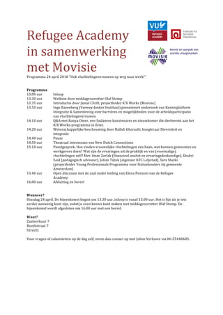 Programma 24 april RA en Movisie | PDF