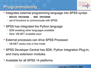 Programmability in spss 14 | PPT
