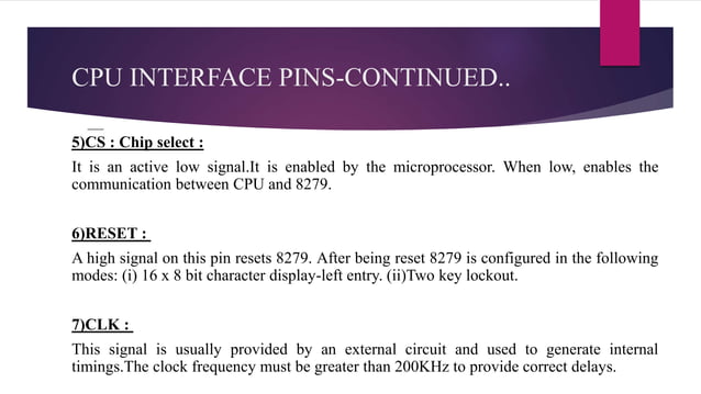 PROGRAMMABLE KEYBOARD AND DISPLAY INTERFACE(8279).pptx | Operating Systems | Computer Software ...
