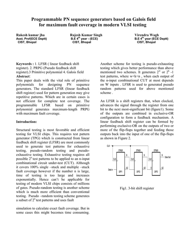 Programmable PN Sequence Generators | PDF