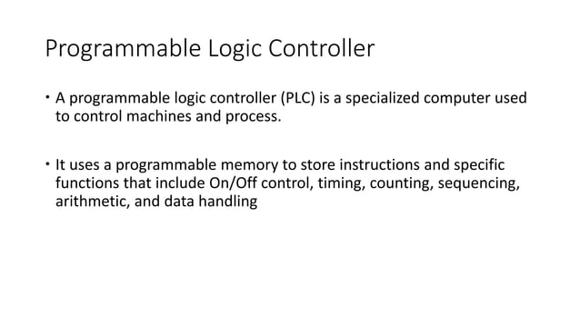 Programmable logic controllers | PPT