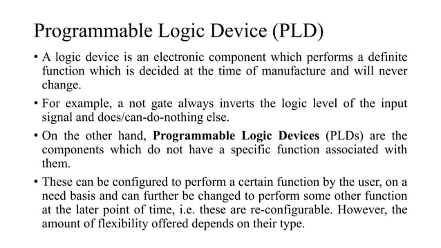 Programmable logic devices | PPTX