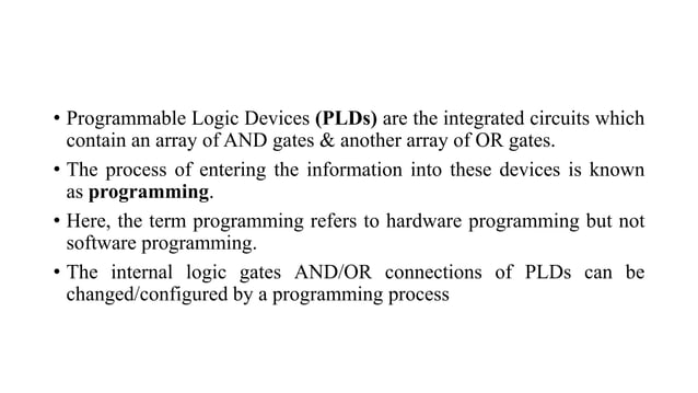 Programmable logic devices | PPTX