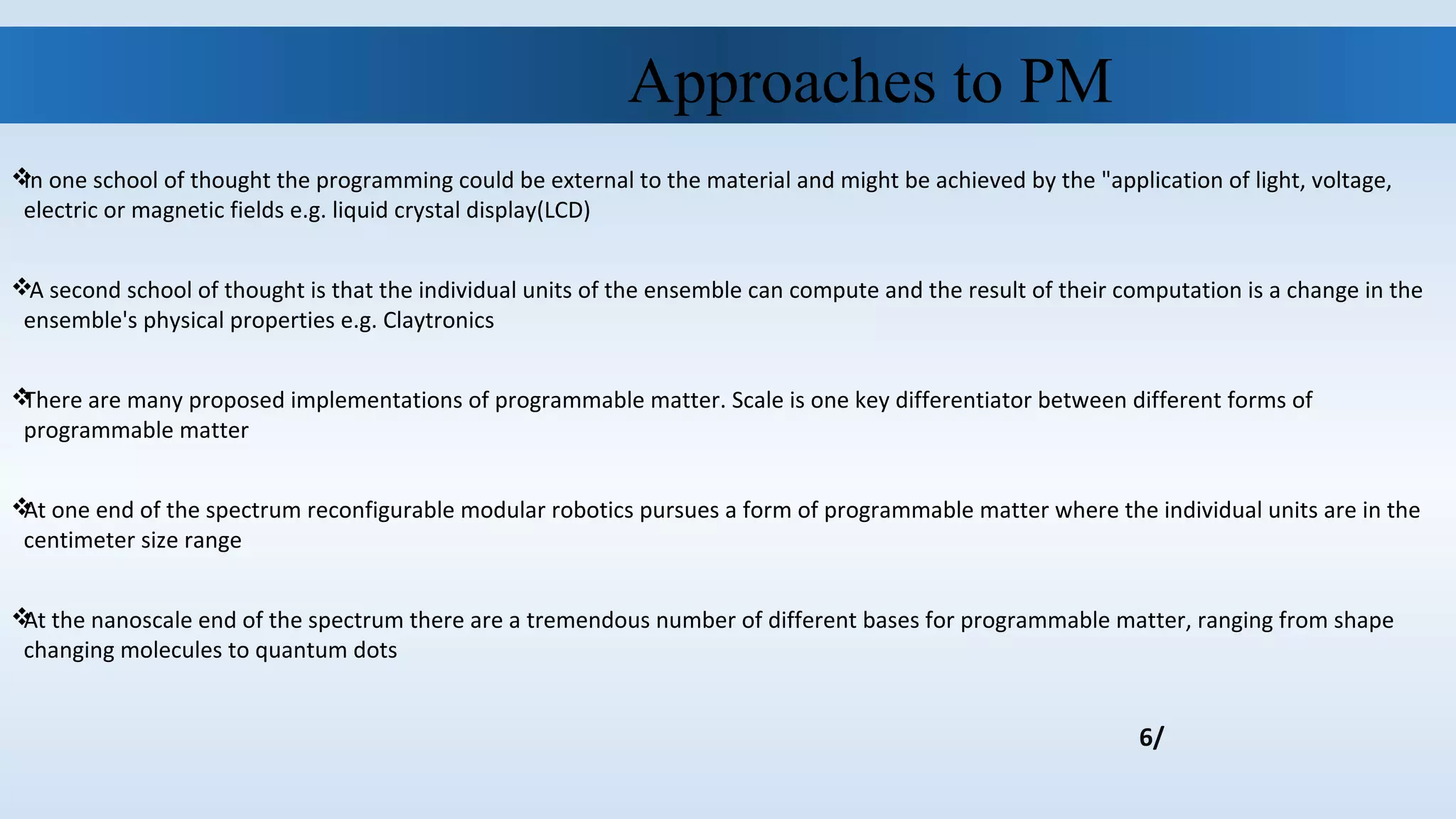 Programmable matter and applications | PPT