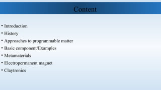 Programmable matter and applications | PPT