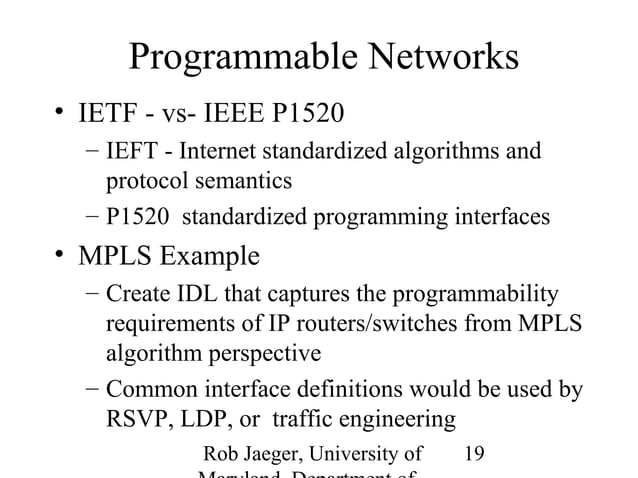 Programmable Network Devices | PPT | Computer Networking | Computing