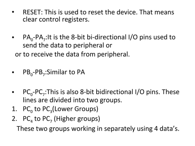 Programmableperipheralinterface 8255 ppt | PPT | Computer Peripherals | Computing