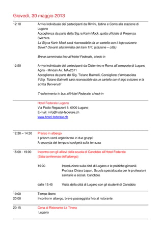 Programma completo without numbers | PDF | Europe Travel | Travel Locations