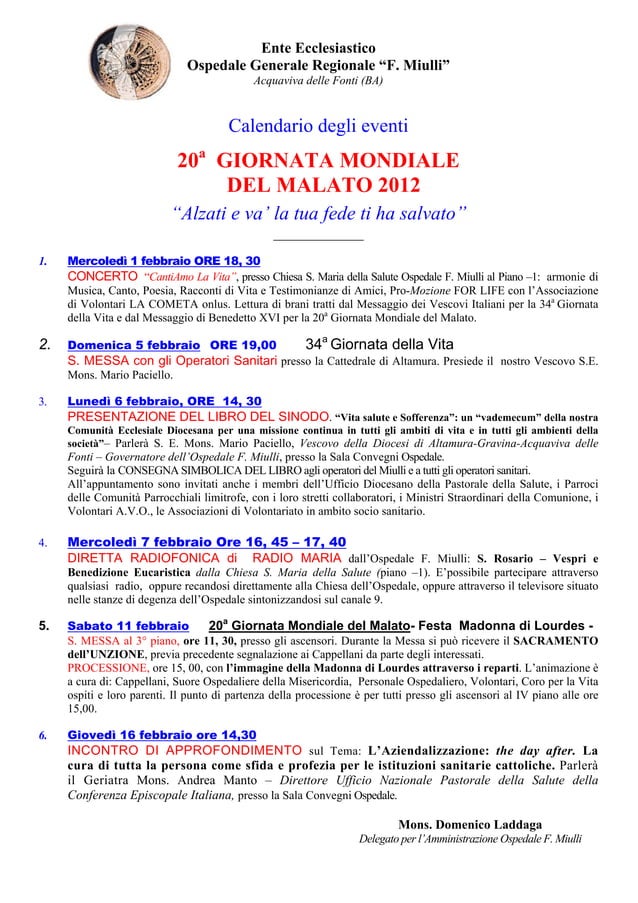 Programma delle iniziative 2012 definitivo | PDF