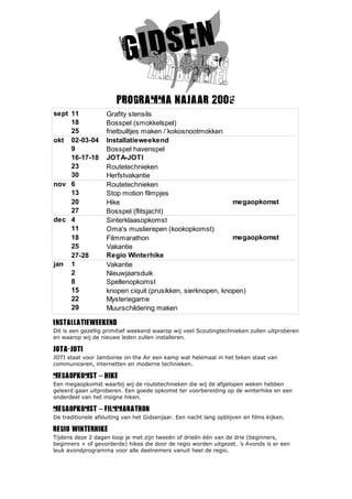 Programma Gidsen Najaar 2009 | PDF