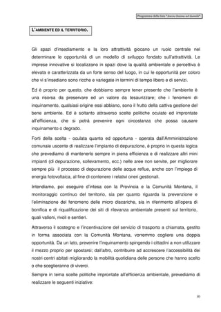 Programma POLITICO AMMINISTRATIVO | PDF