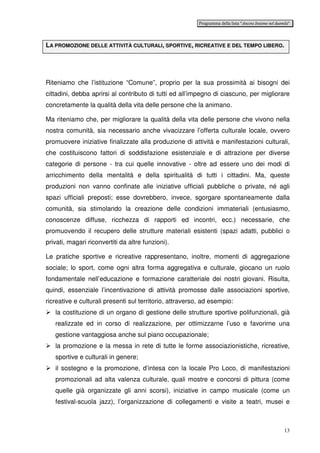 Programma POLITICO AMMINISTRATIVO | PDF