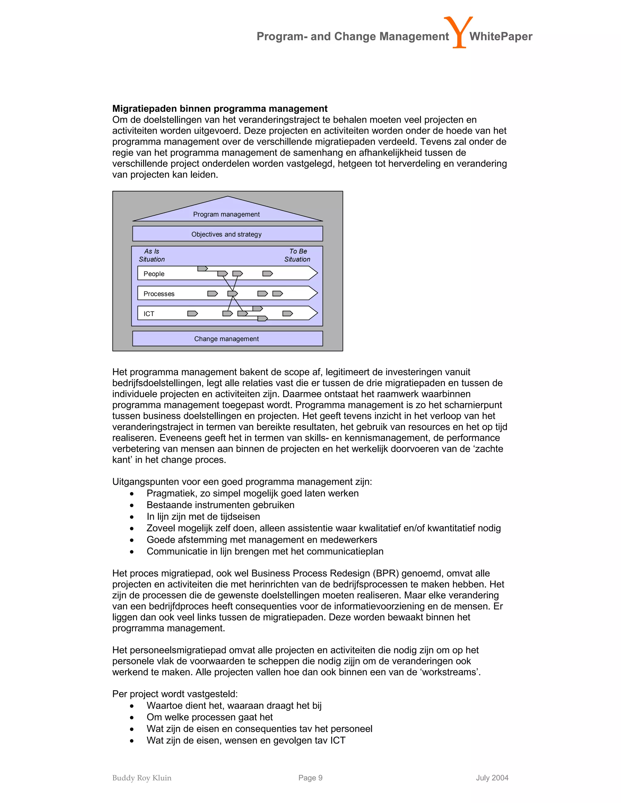 Programma Managementen Change Management | PDF
