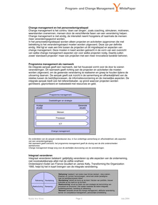 Programma Managementen Change Management | PDF