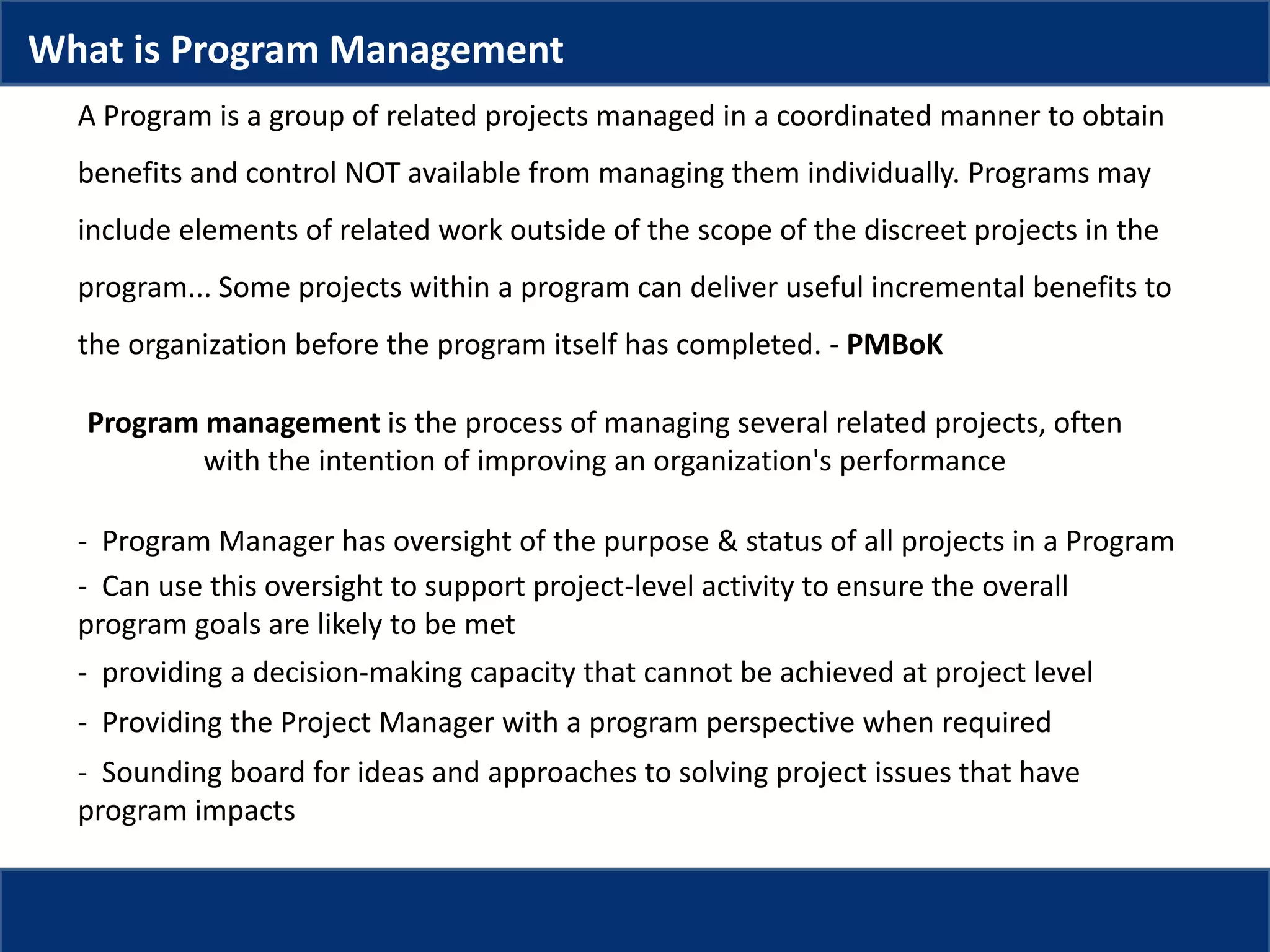 Program management - Fundamentals | PPTX