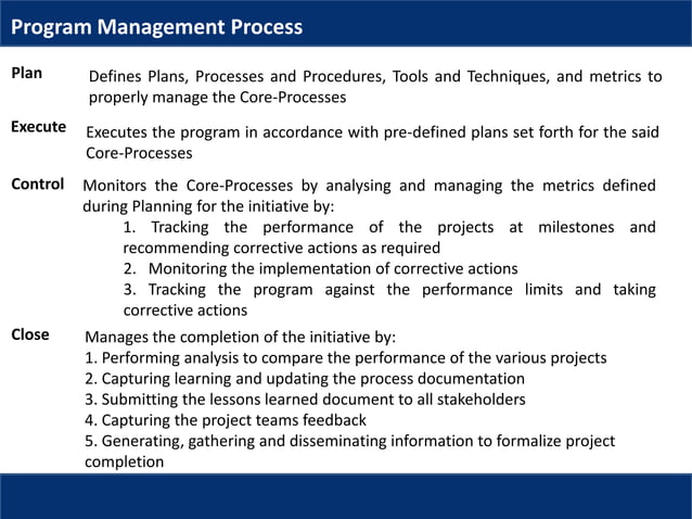 Program management - Fundamentals