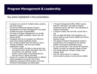 Program Management and Leadership | PDF