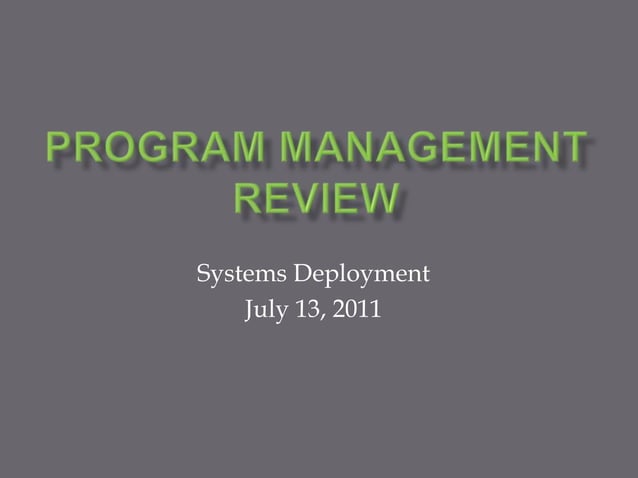 Program management review presentation | PPTX