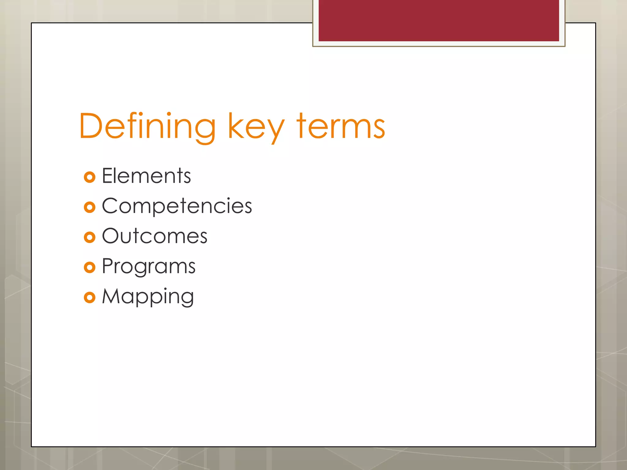Program mapping and learning outcomes | PPTX