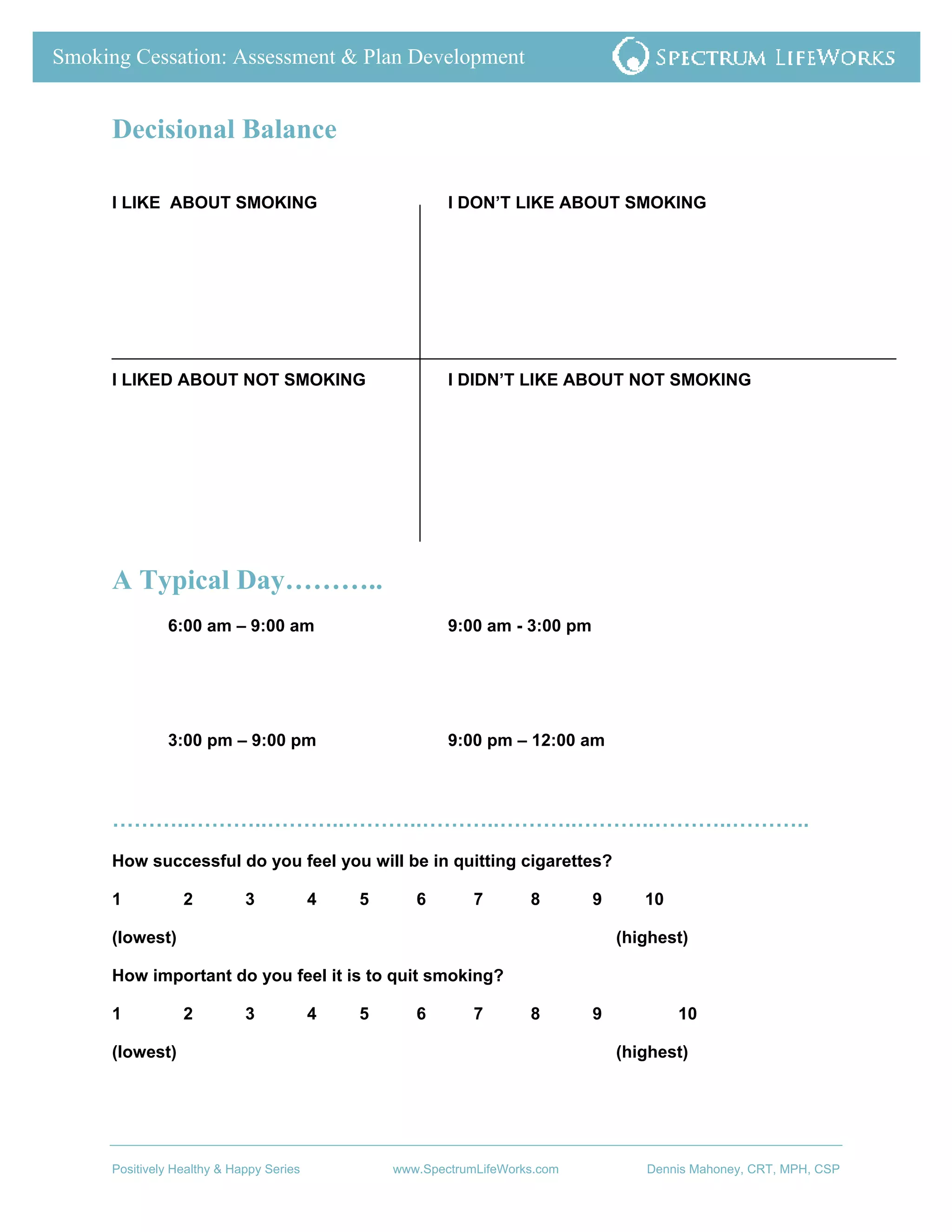 Smoking Cessation: Assessment & Plan Development | PDF