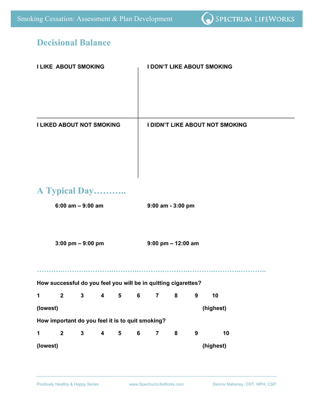 Smoking Cessation: Assessment & Plan Development | PDF