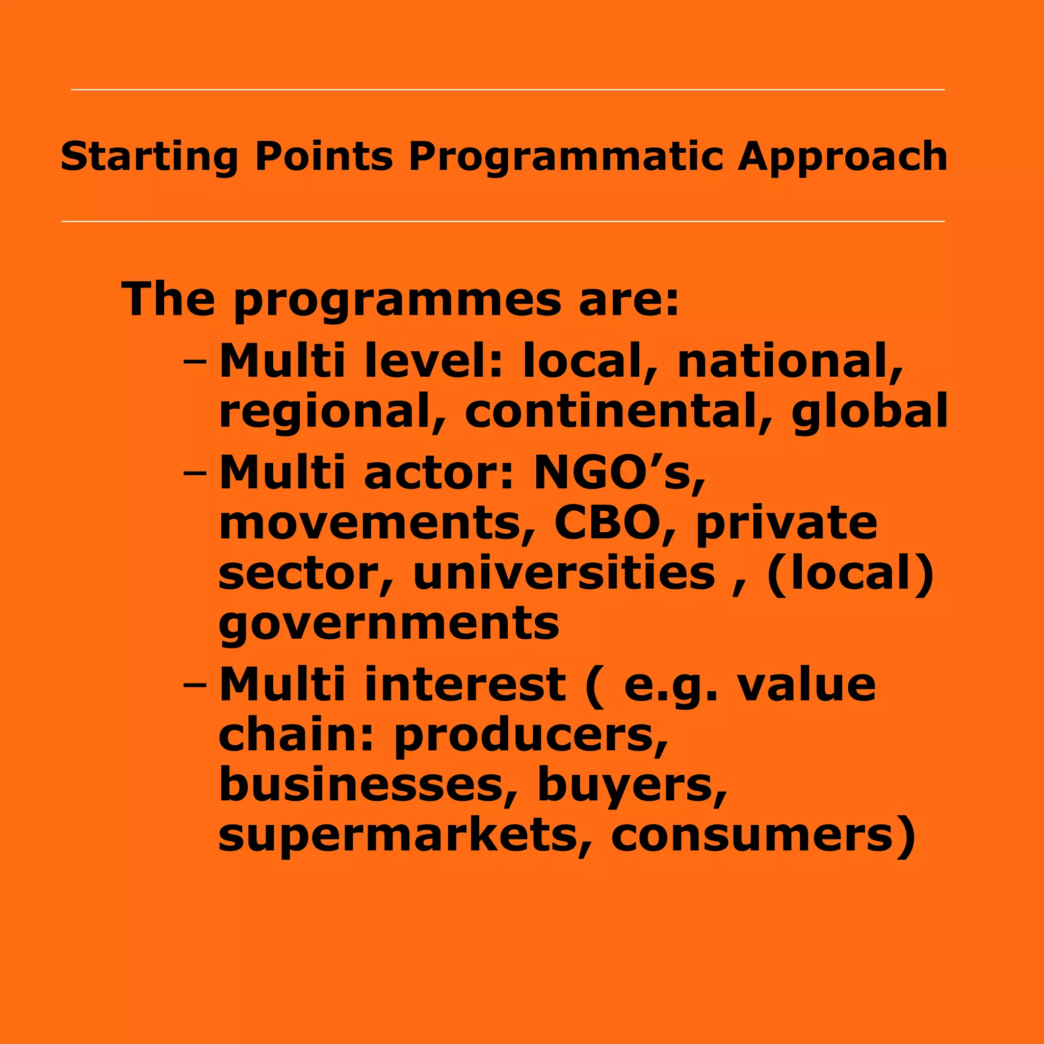 Programmatic approach - facilitators ws Okt. 2009 | PDF