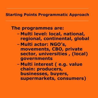 Programmatic approach - facilitators ws Okt. 2009 | PDF