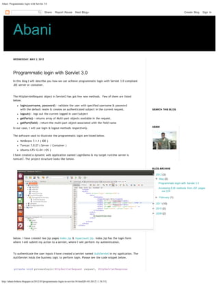 Programmatic login with servlet 3.0 | PDF