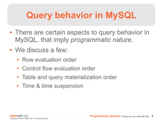 Programmatic queries: things you can code with sql | PDF | Databases | Computer Software and ...
