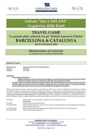 Programma ufficiale travel game e note informative | PDF