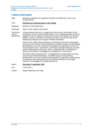 Programma Workshop Voor Deelnemers | PDF