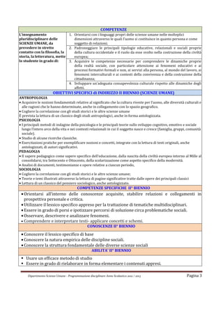 Programmazione dipartimentale 2 biennio scienze umane 2013 | PDF