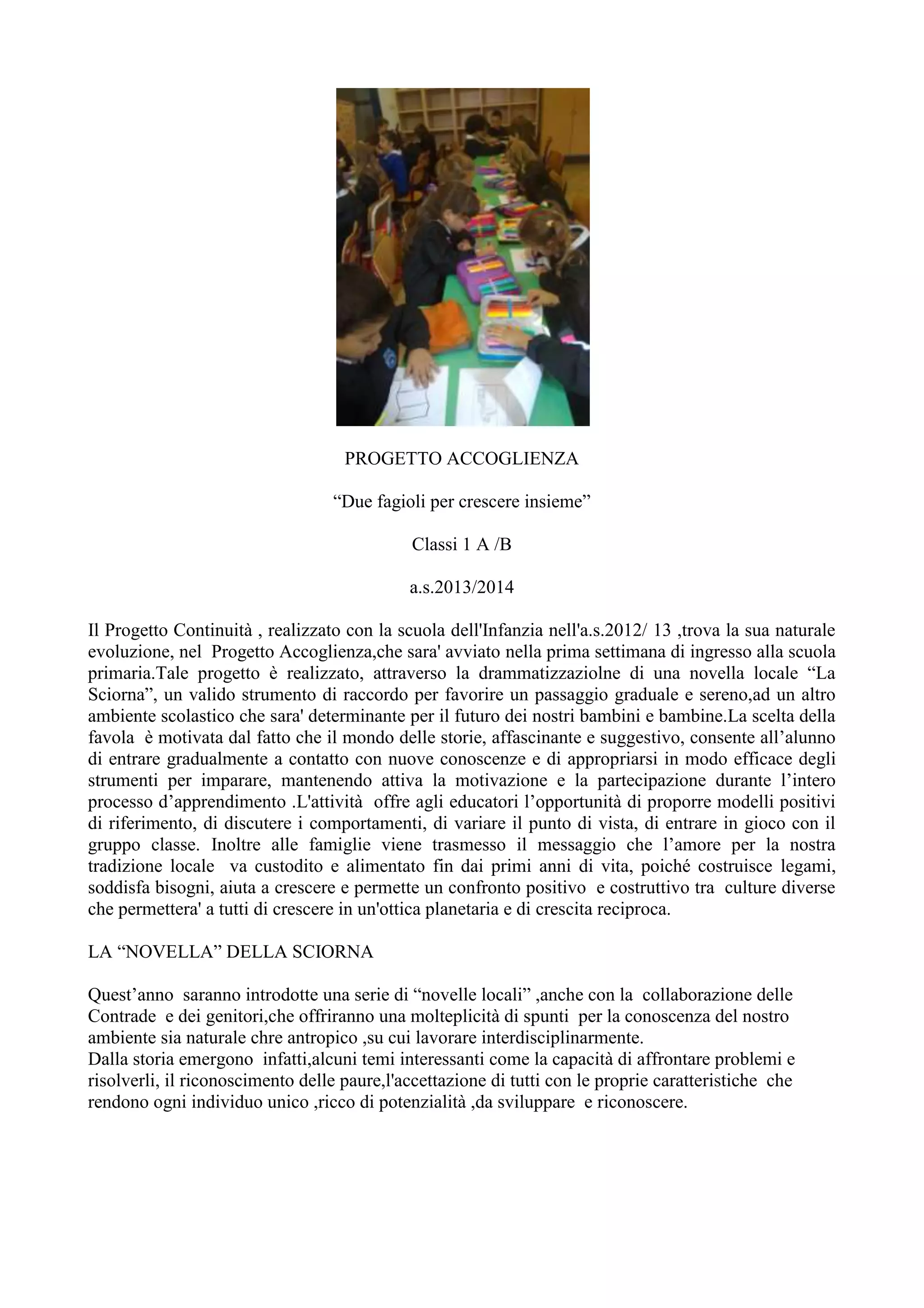Progetto Accoglienza | PDF
