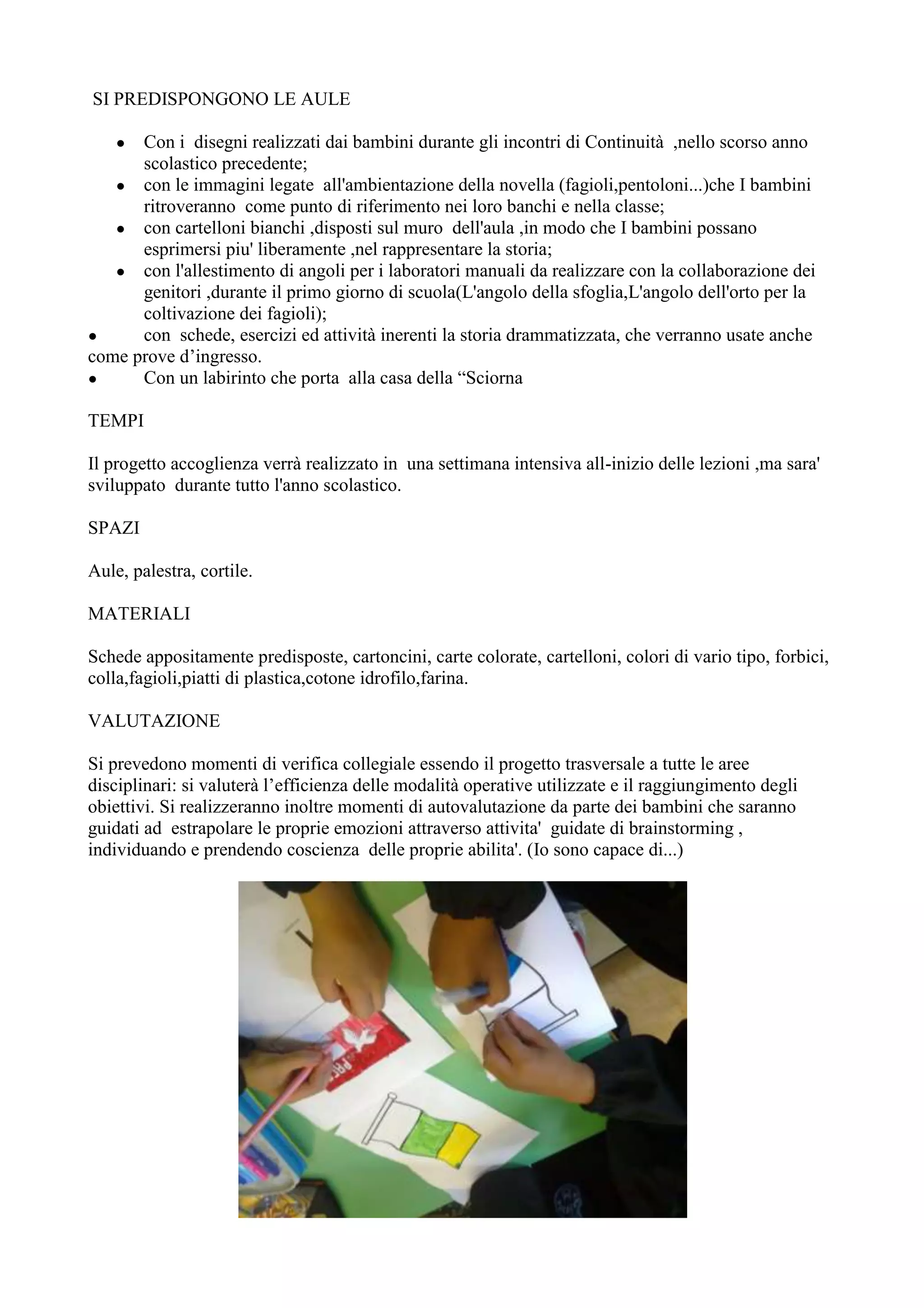 Progetto Accoglienza | DOCX | Primary Education | Education