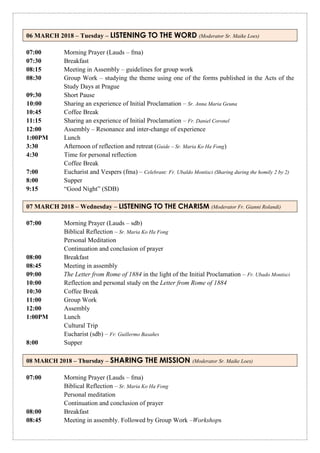 Seminar of Missionary Animation and Formation: Initial Proclamation and ...