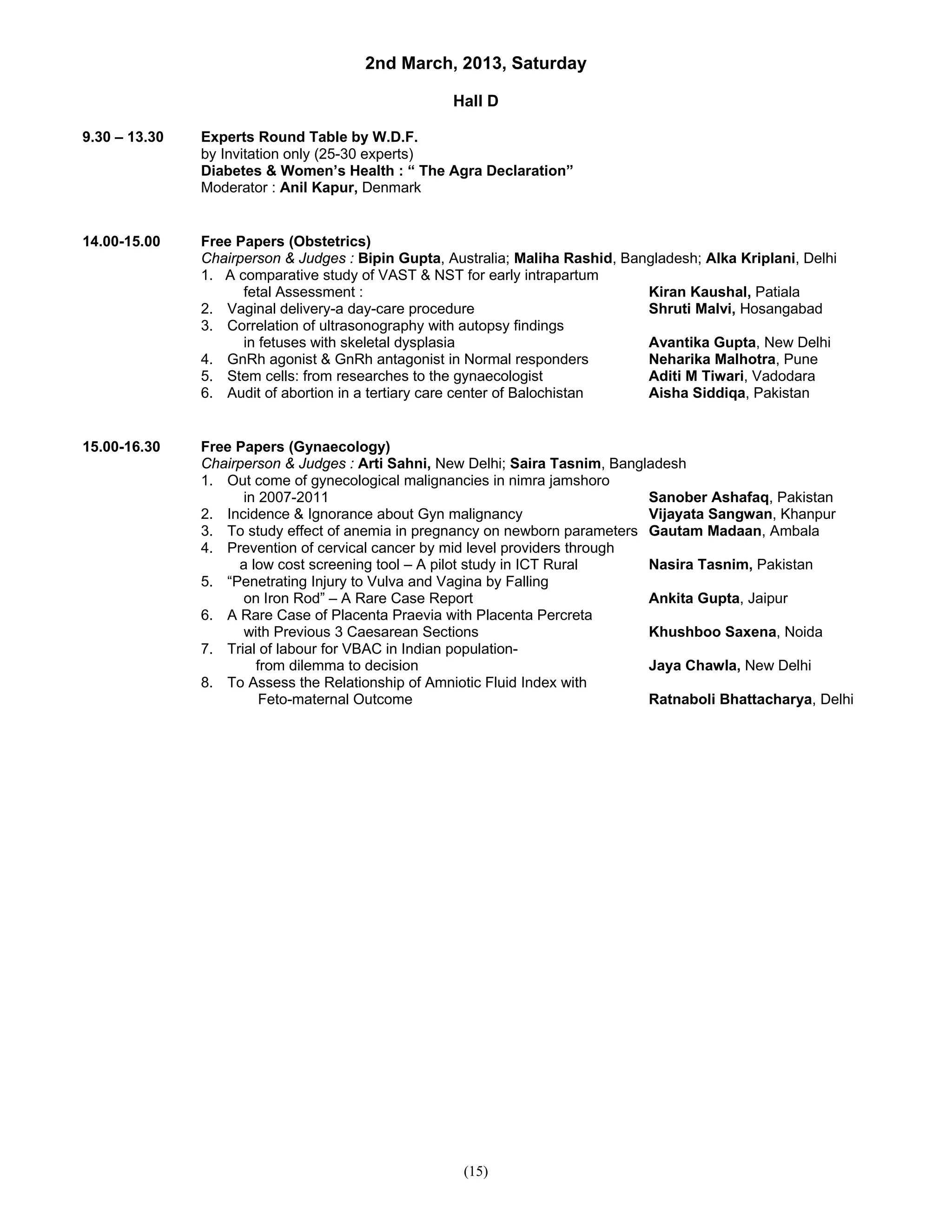 Programme 11feb13 | PDF