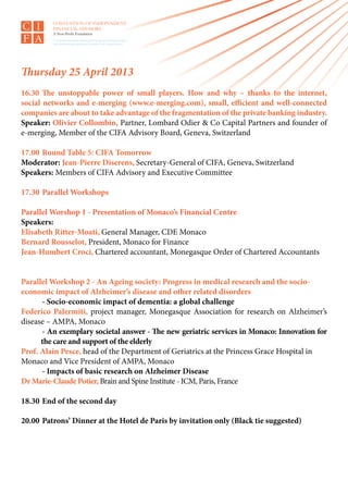 XIth International CIFA Forum 24th to 26th April 2013, Monaco CAN THE ...